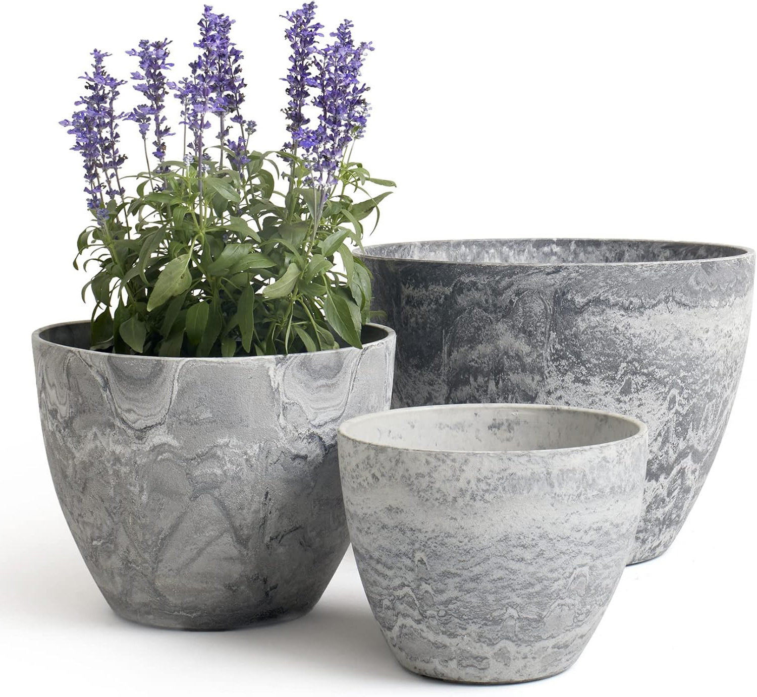 Ivy Bronx 14.2/11.3/8.6in large outdoor/indoor round flower POTS (set ...