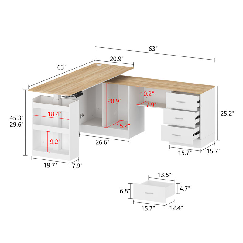 Wade Logan® Baesemann Ergonomic Home Office Sit Stand Up Desk With ...