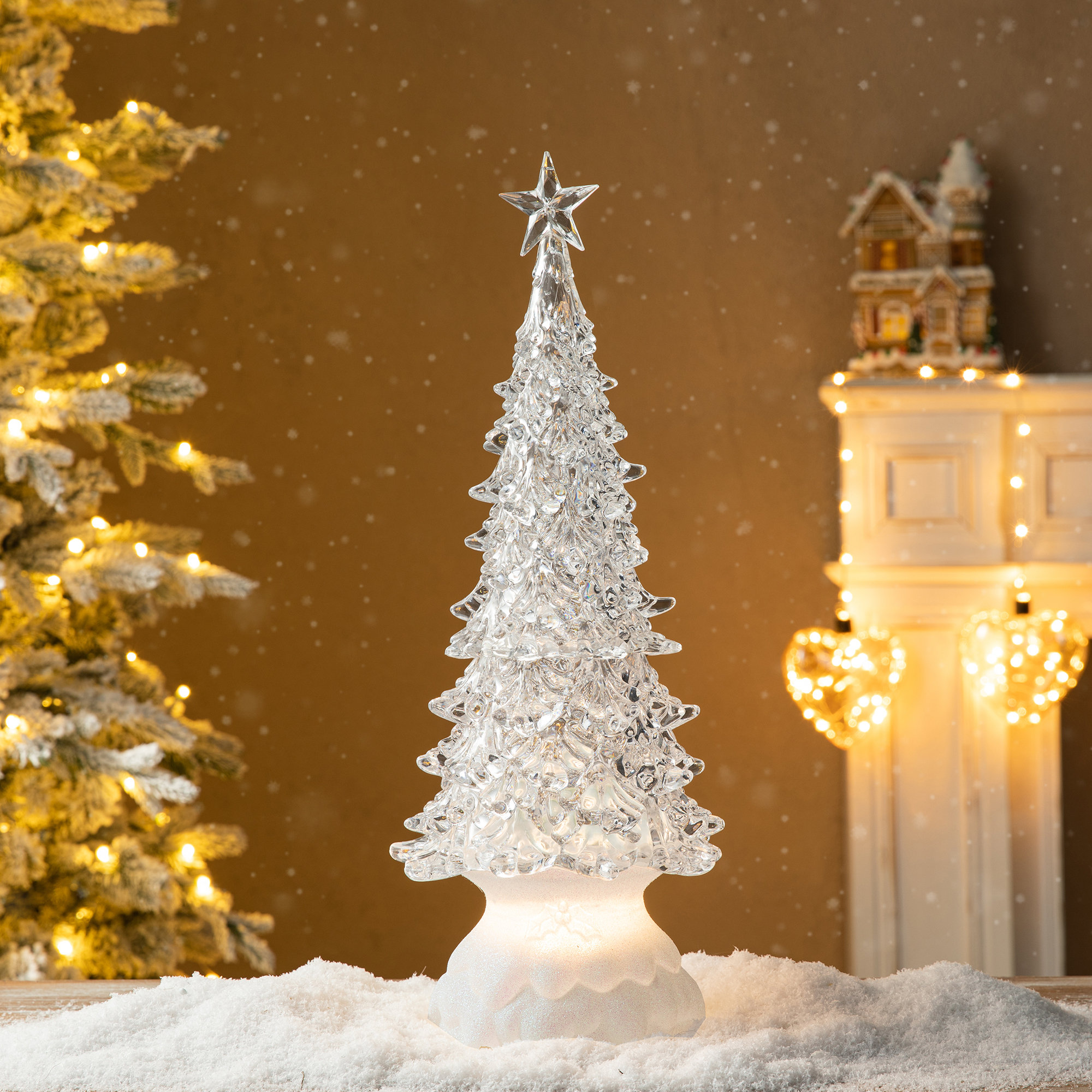 The Holiday Aisle® 18.5"H Christmas Lighted Rotating Table Tree ...
