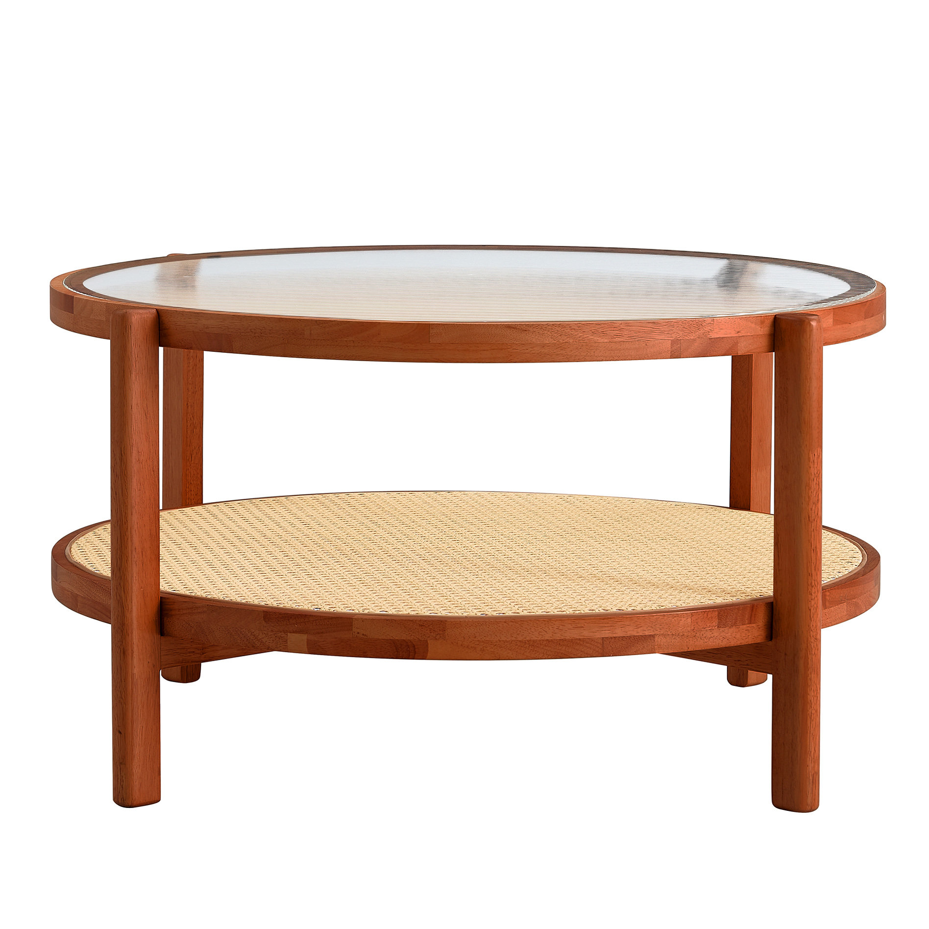 Latitude Run® Solid Wood Coffee Table With Crafted Glass And Pe Lower ...