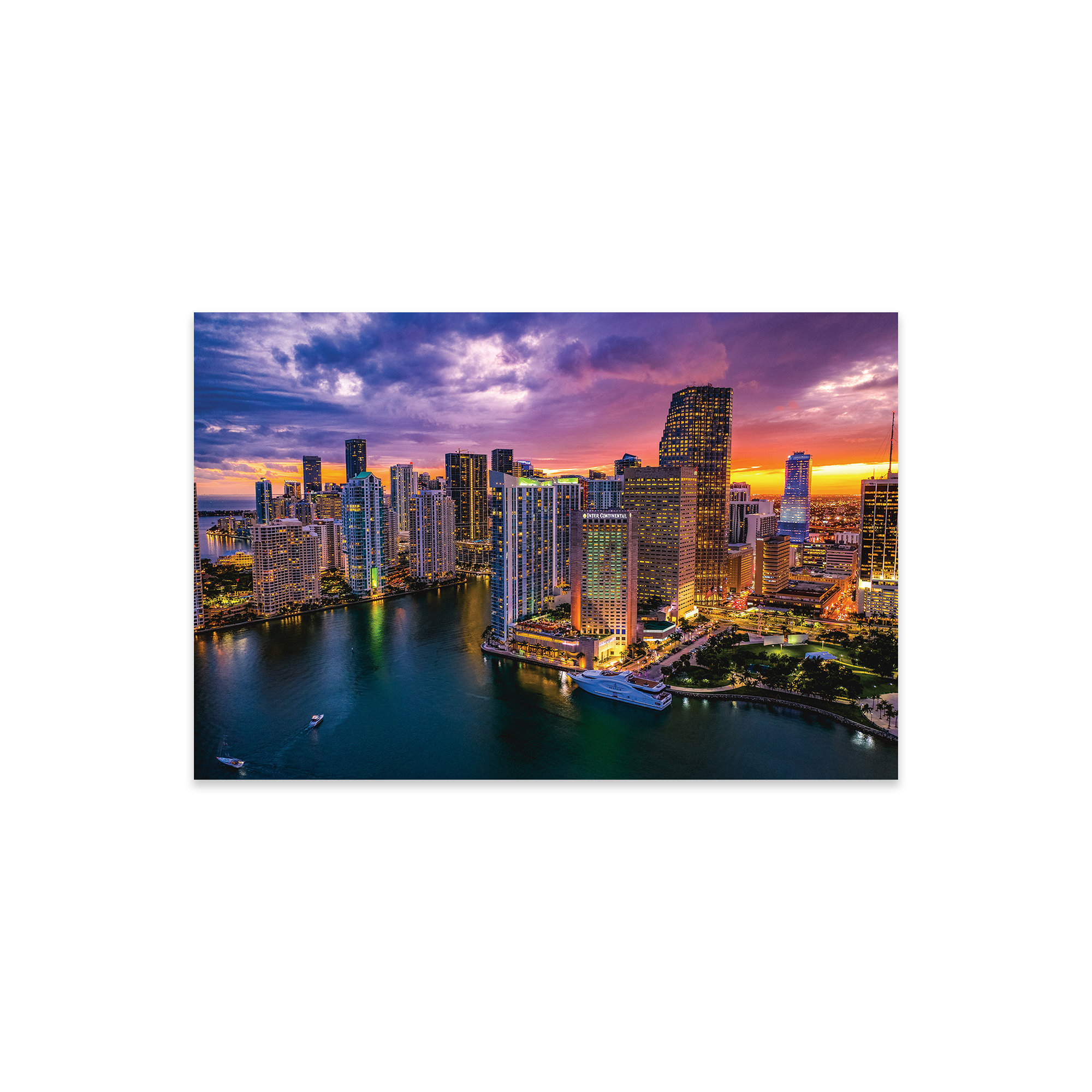 Latitude Run® Florida Miami Downtown Skyline Sunset Cityscape I Print ...