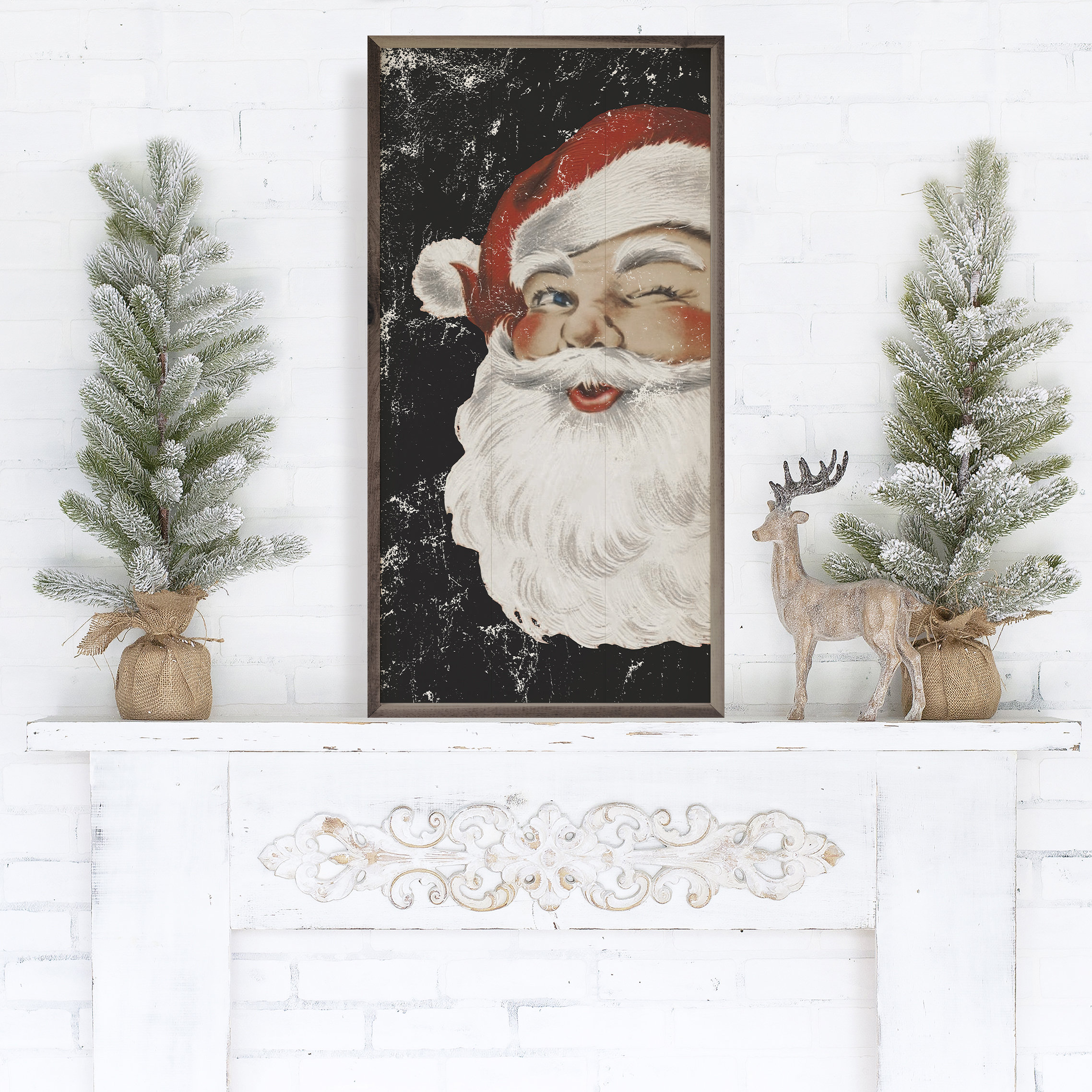 The Holiday Aisle® Winking Santa Black | Wayfair
