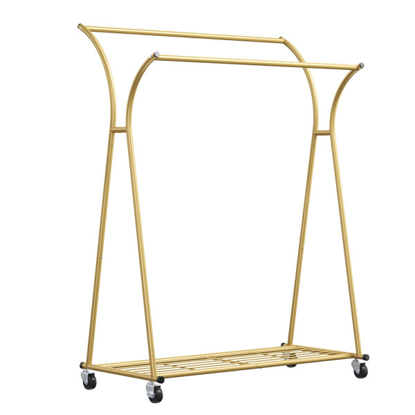 Rebrilliant Madelein Rolling Clothes Racks, Heavy Duty Garment Rack ...