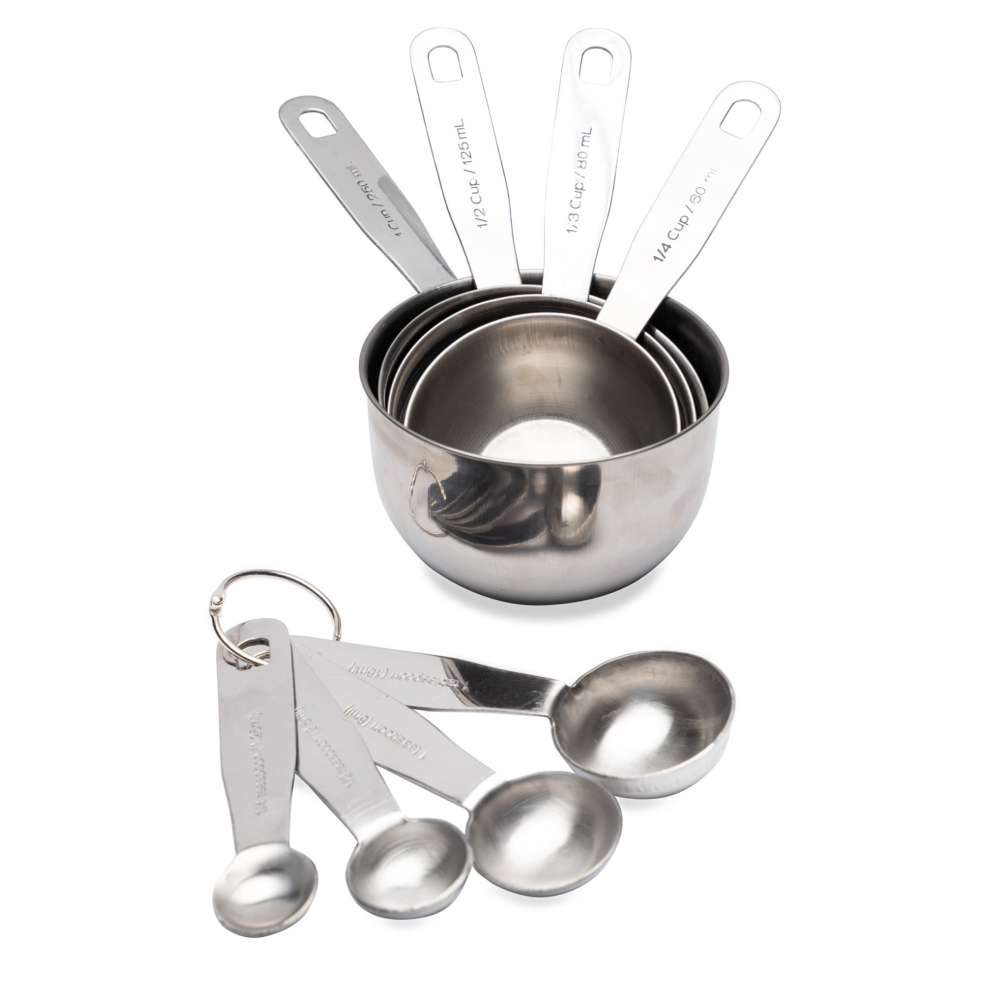 Lexi Home Premium 8 Pc. Stainless Steel Measuring Cup And Spoon Set ...