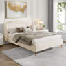 Latitude Run® Modern Upholstered Platform Bed With Wingback Headboard ...