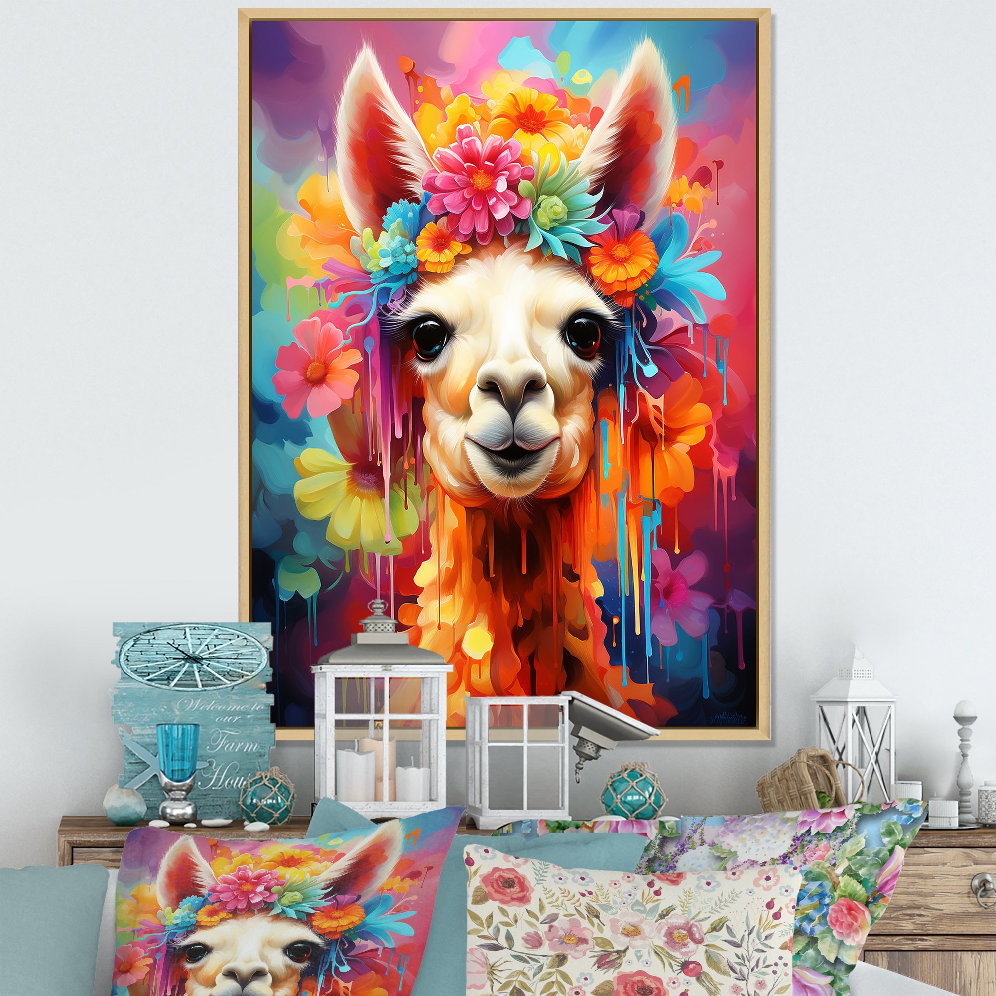 Dakota Fields Alpaca Popart Woolen Elegance I - Alpaca Wall Art | Wayfair