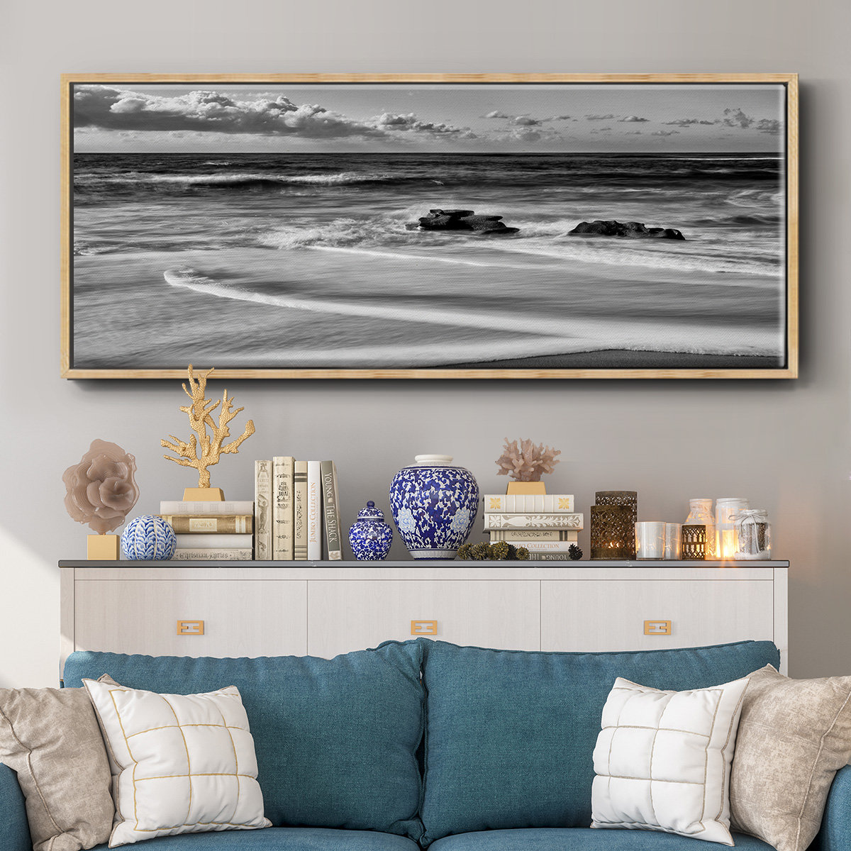 Red Barrel Studio® Whispering Sands Beach- Framed Canvas | Wayfair