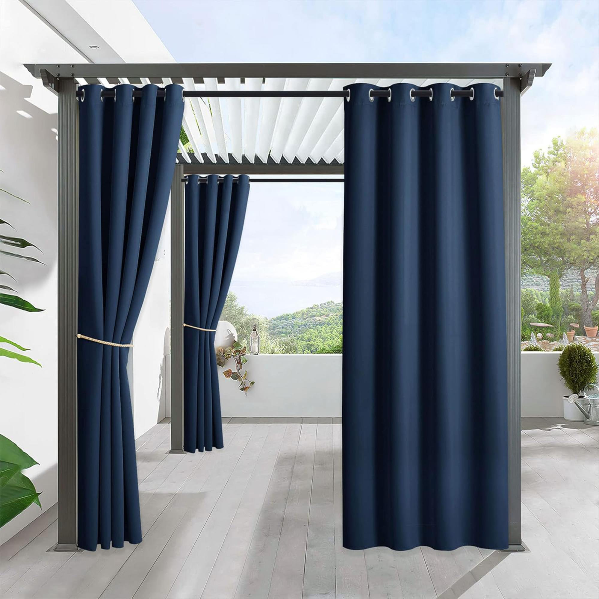 Ebern Designs Outdoor Curtains For Patio Waterproof Blackout UV ...