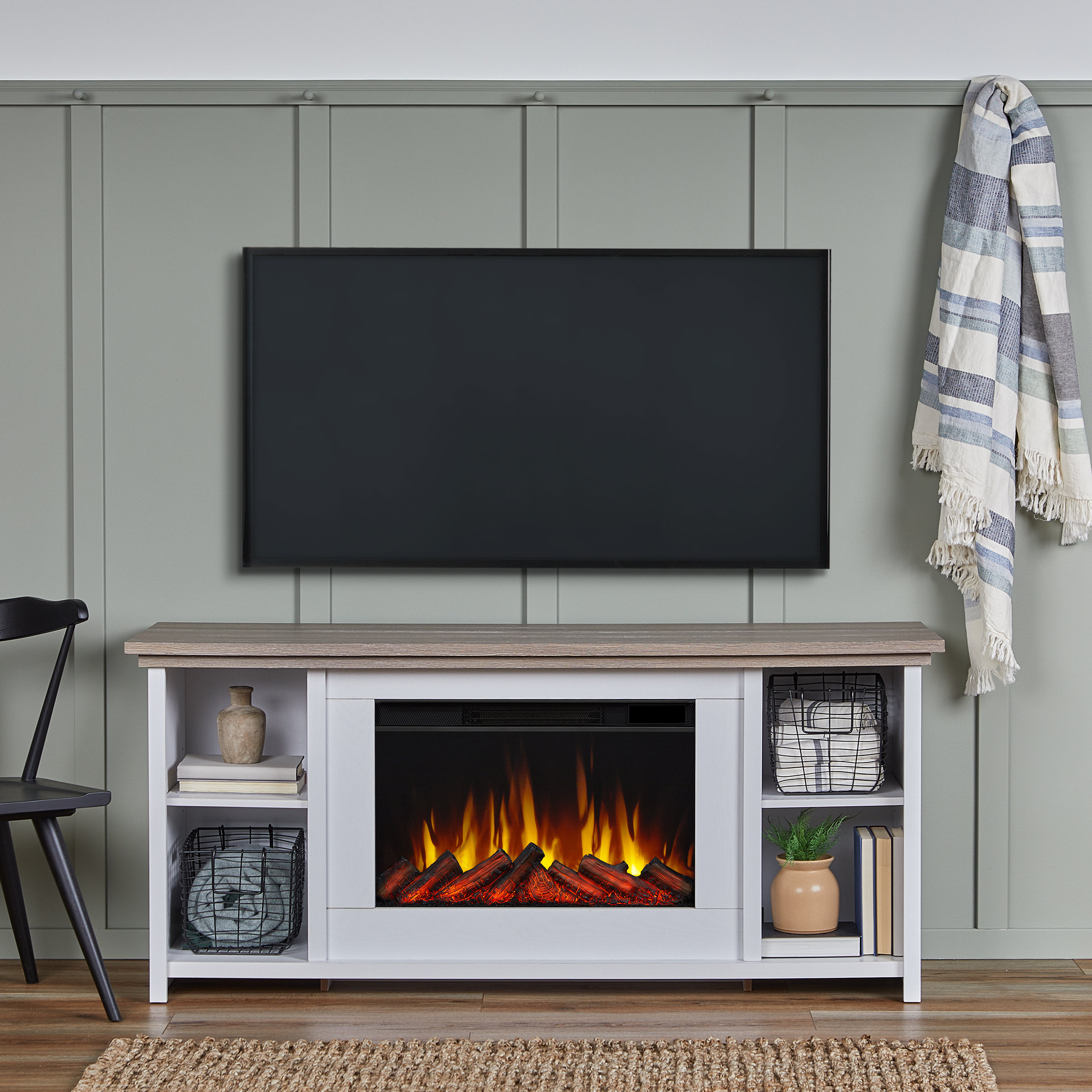 Real Flame Tramore 62" TV Stand with Electric Fireplace by Real Flame ...