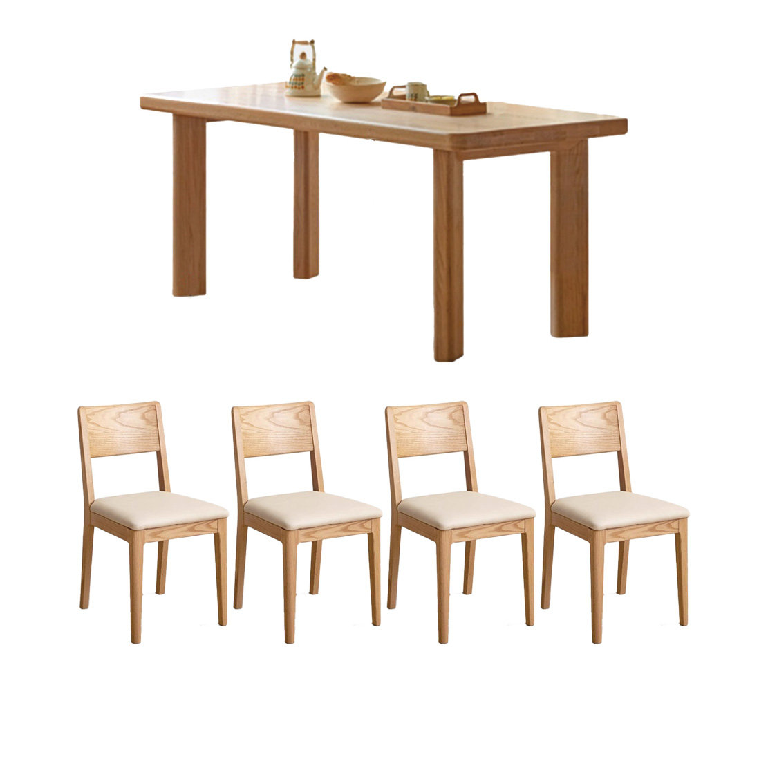 Waagy High-end solid wood texture of the table set | Wayfair