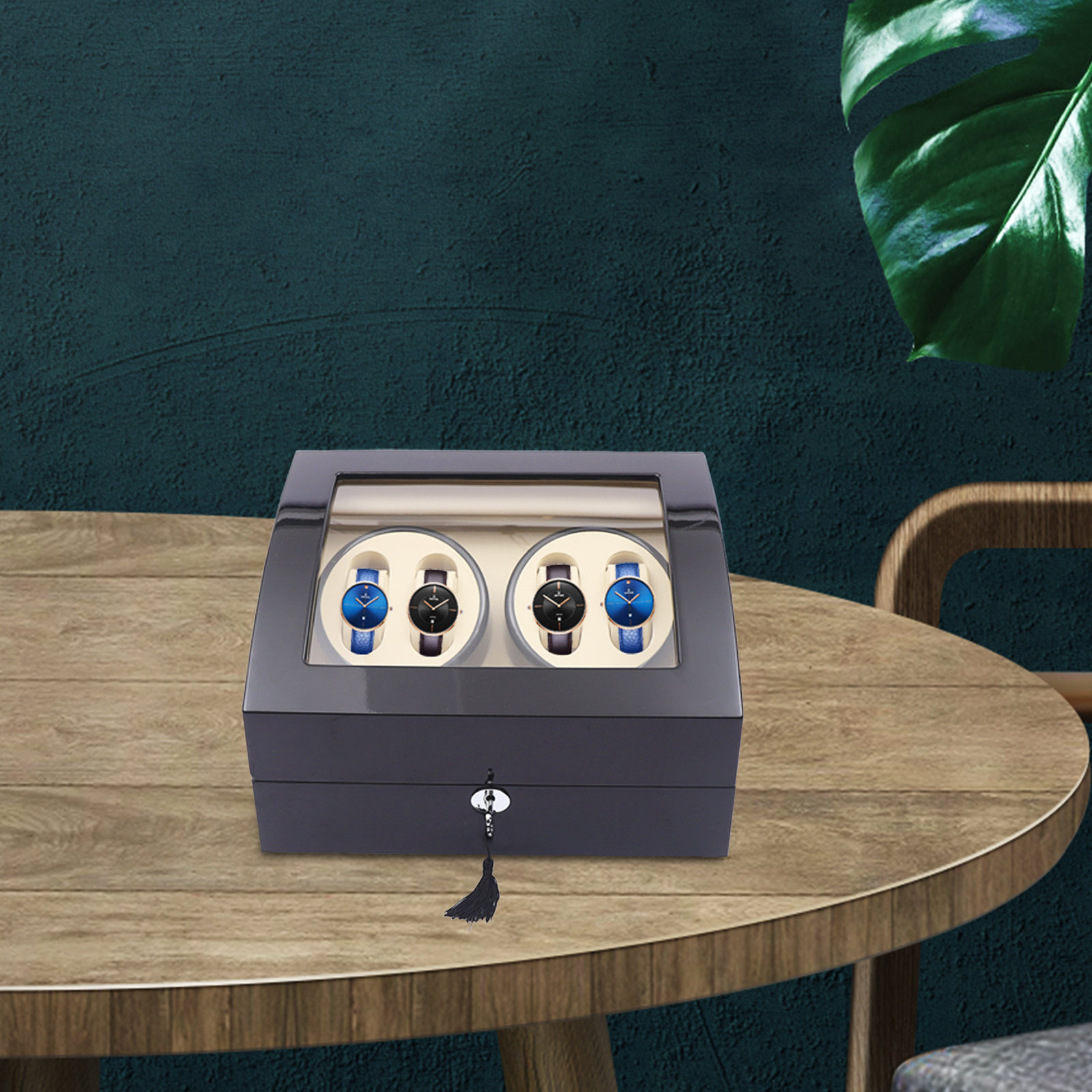 Latitude Run® Automatic Watch Winder Box Double Rotating Watch Storage ...