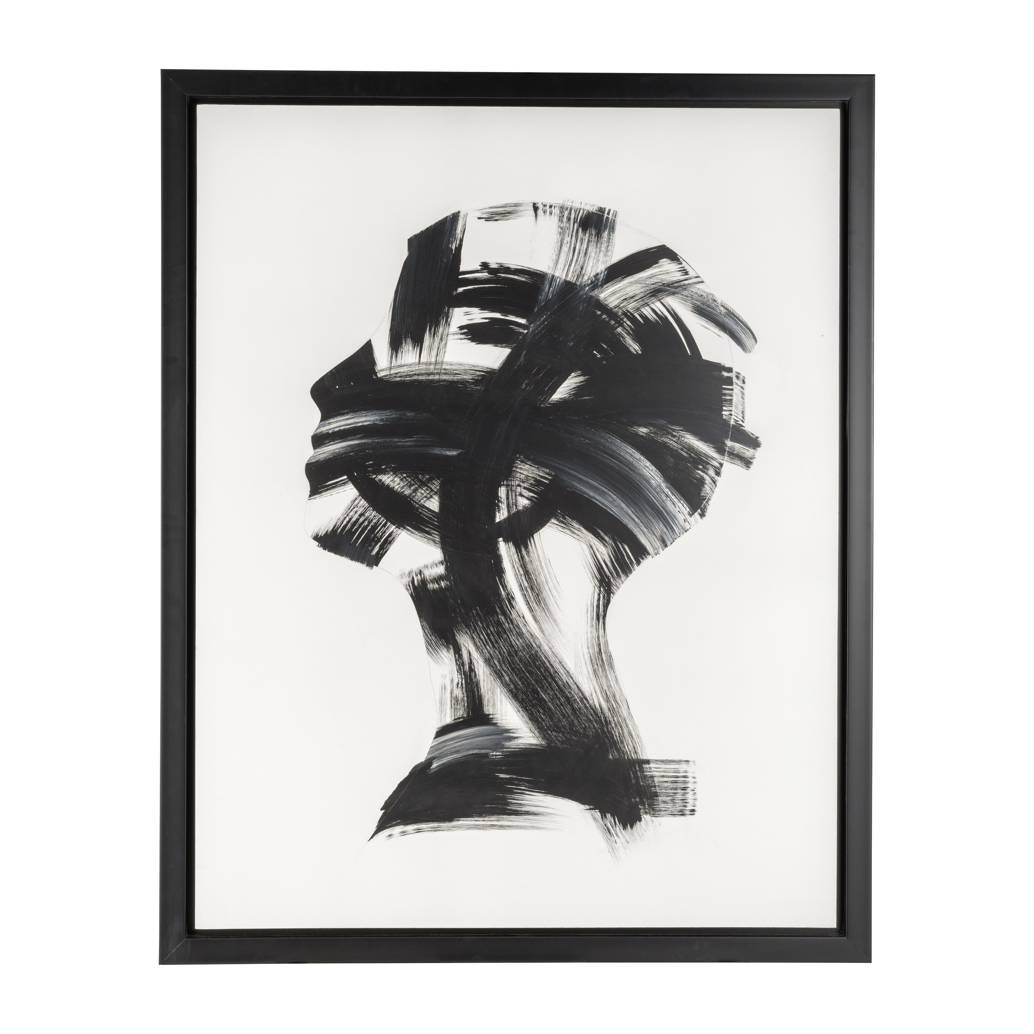 Orren Ellis Hand Painted Male Silhouette, Brushstroke Abstract Minimal ...