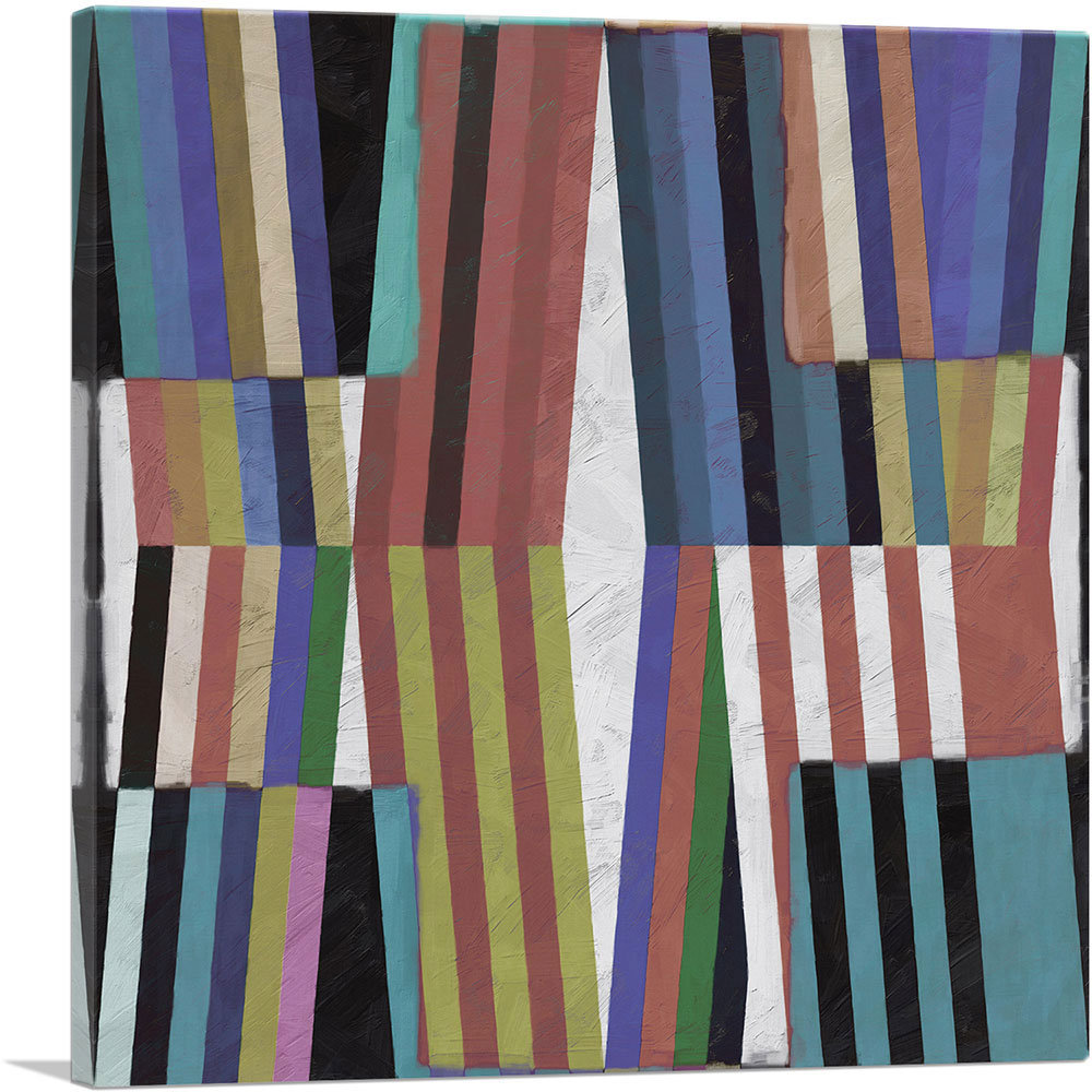 ARTCANVAS Modern Slanted Lines Over A Cross Canvas Art Print - Wayfair ...