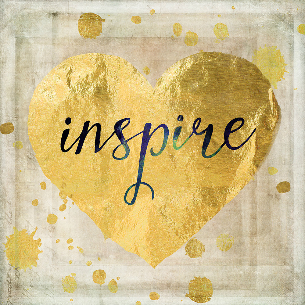 Buy Art For Less Main Line Art & Design Inspire Heart Gold by Brandi ...