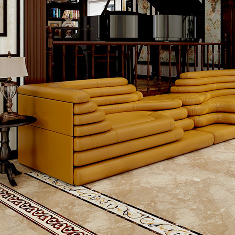 Smith Thera Hill Vintage Terraced Shaped Sofa 122.83'' Square Arm | Wayfair