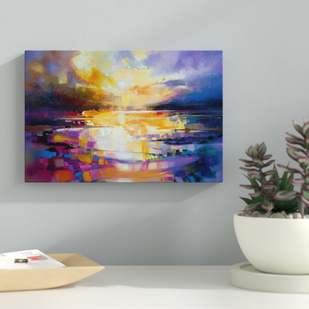 Ebern Designs Solidify IV Painting Print on Wrapped Canvas | Wayfair
