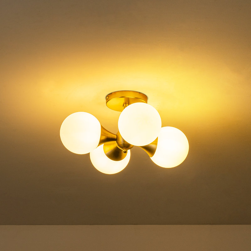 Mercer41 Bonyu Modern Glass Bubble Flush Mount & Reviews | Wayfair