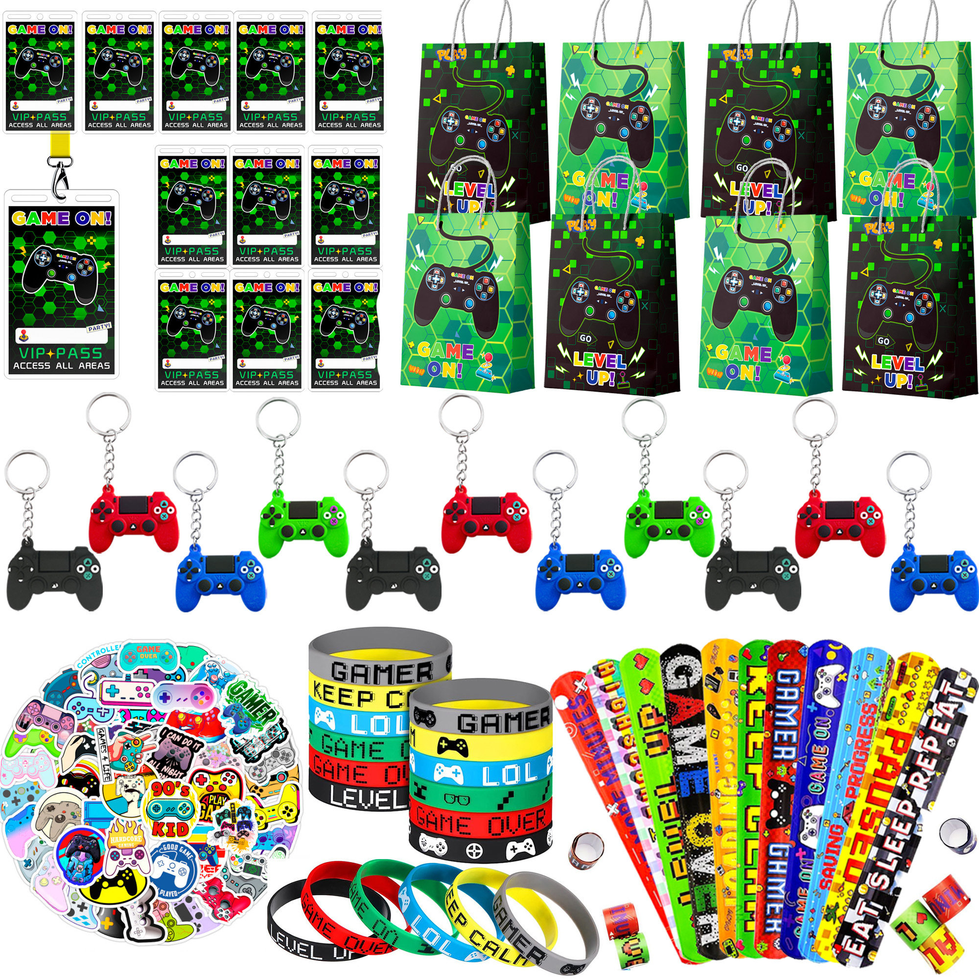 The Party Aisle™ 110 pcs Video Game Party Favors for Kids, Gamer Party ...