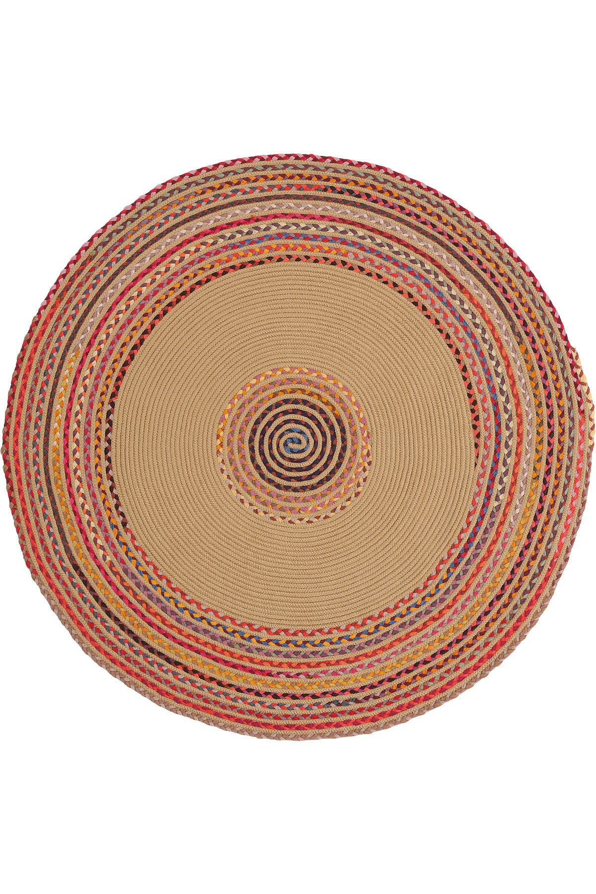 Bungalow Rose Luke Colored Handwoven Decorative Round Rug | Wayfair