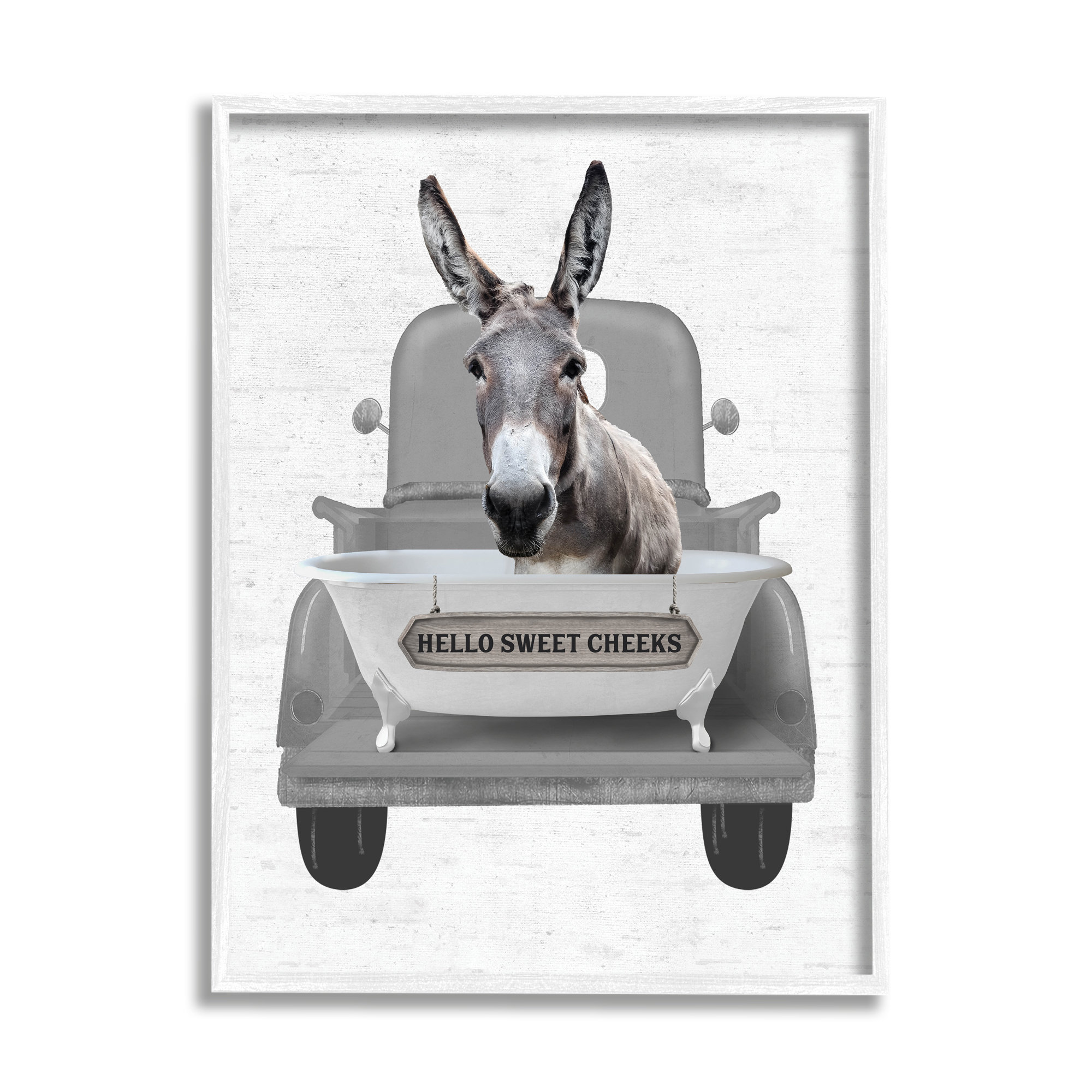 Stupell Industries® Hello Sweet Cheeks Donkey Framed Giclee Art Design ...