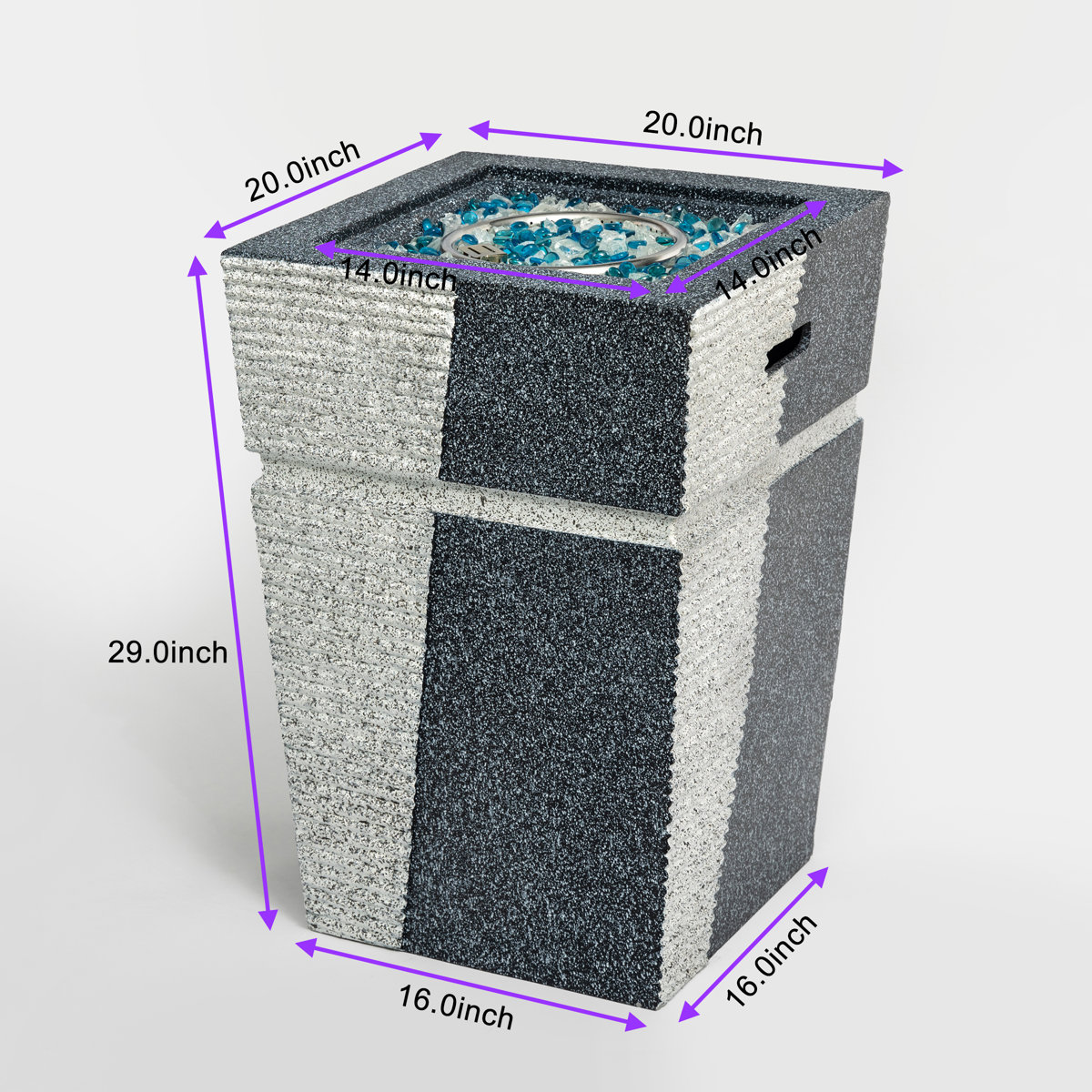 Latitude Run® Outdoor Concrete Fire Pit Column Propane Fire Pit Patio ...