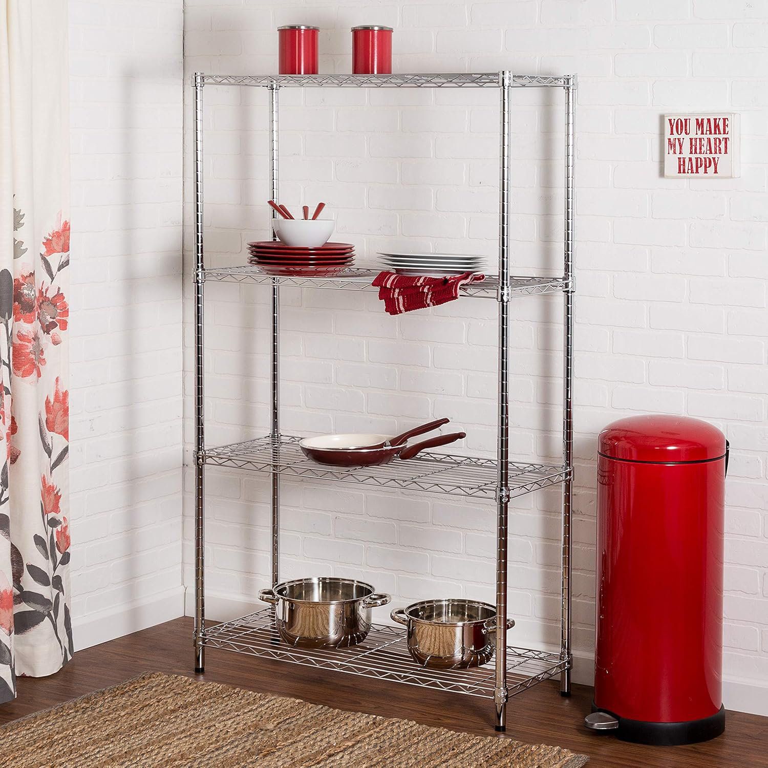 Rebrilliant Heavy Duty 5-Tier Adjustable Steel Shelving Unit With ...