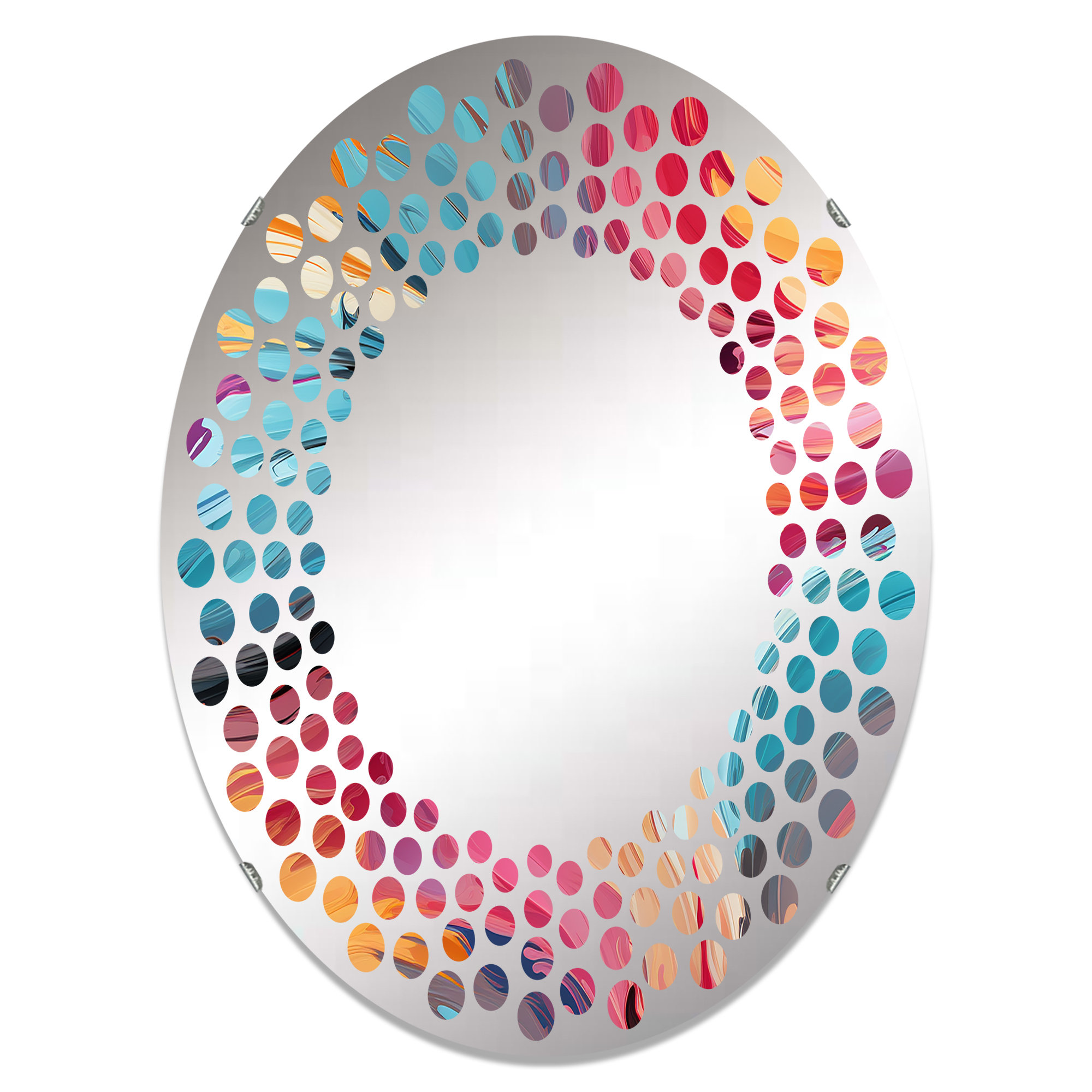 Design Art Multicolor Popart Playful Matrix - Polka Dot Wall Mirror ...