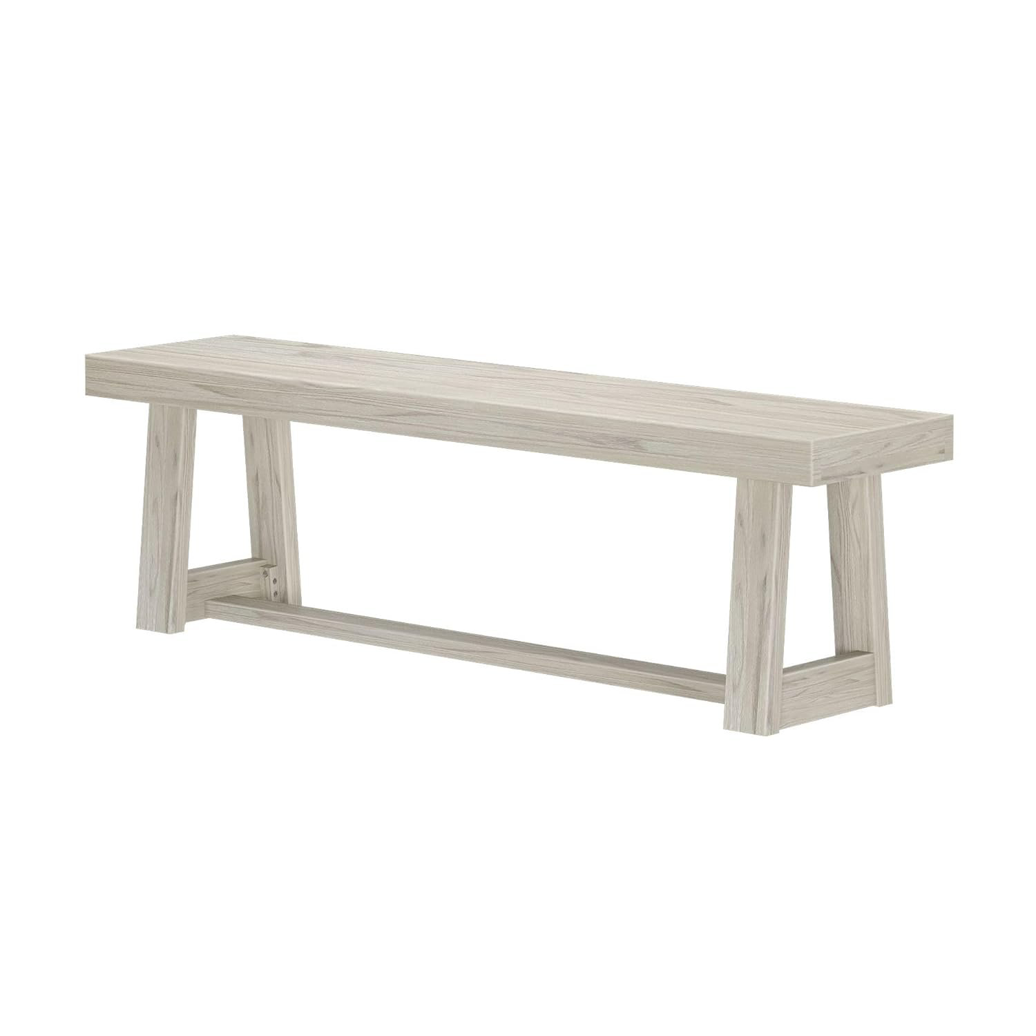 Gracie Oaks 60 Inch Farmhouse Dining Bench, Solid Wood Entryway Bench ...