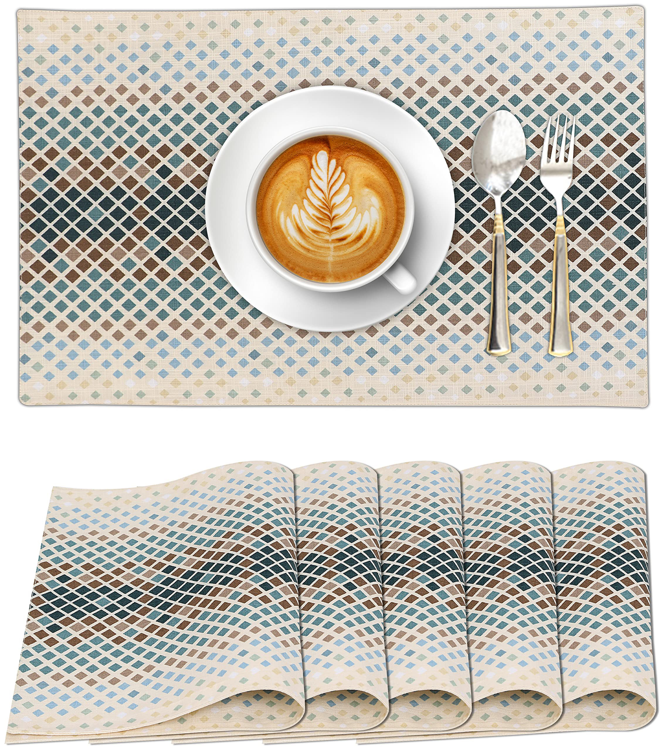 Ruvanti Dining Table Rectangle Placemats 100% Cotton Multi Pattern ...