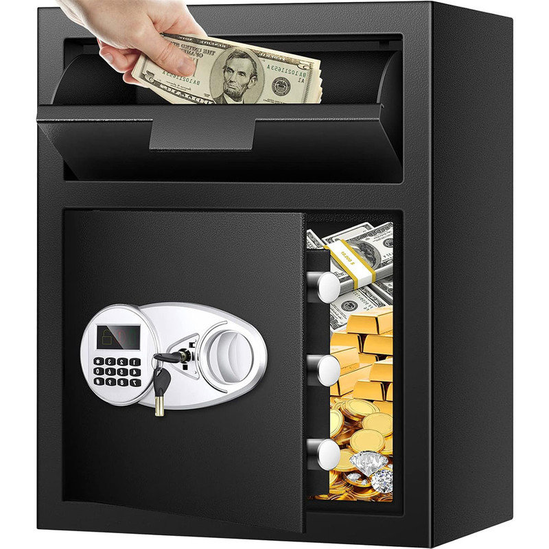 DEBLIT Depository Safe with Drop Slot, Anti-Theft Cash Drop Safe with ...