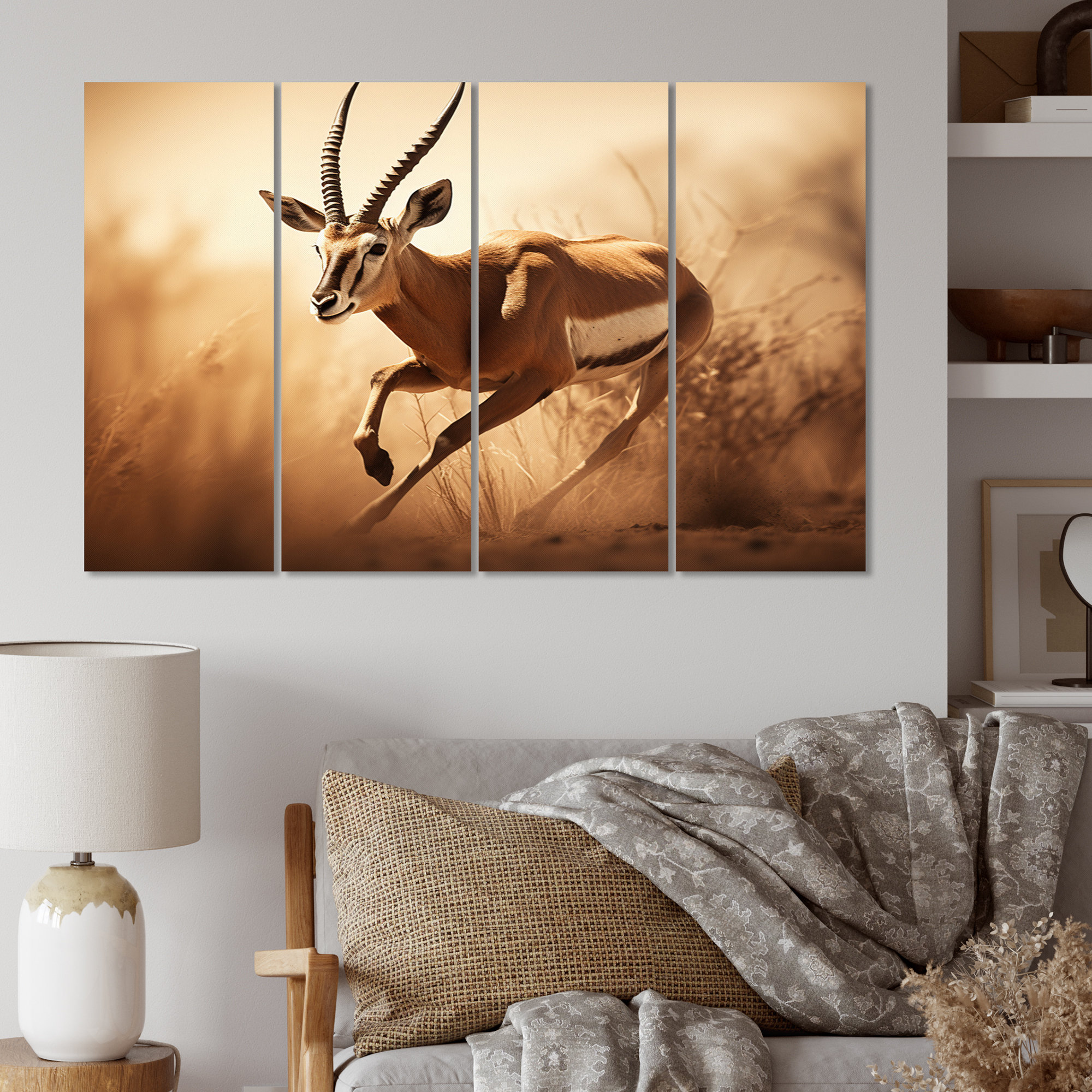 Design Art Africa Gazelles Grace - Animals Metal Wall Decor Set ...