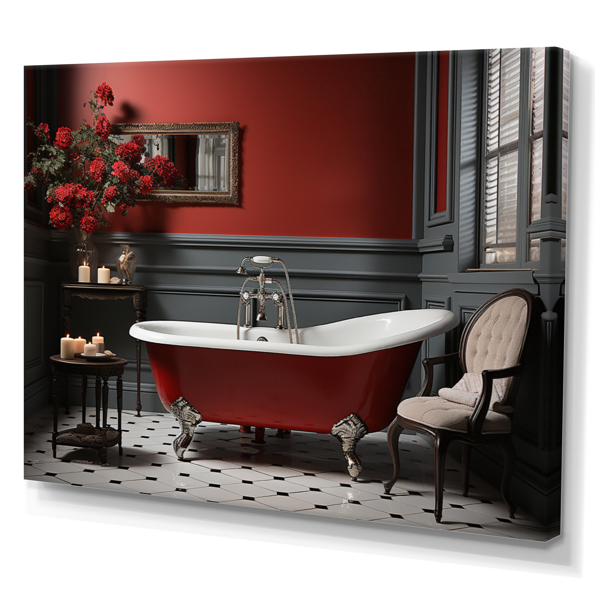 Winston Porter Red Modern Bathroom Charm III - Print | Wayfair