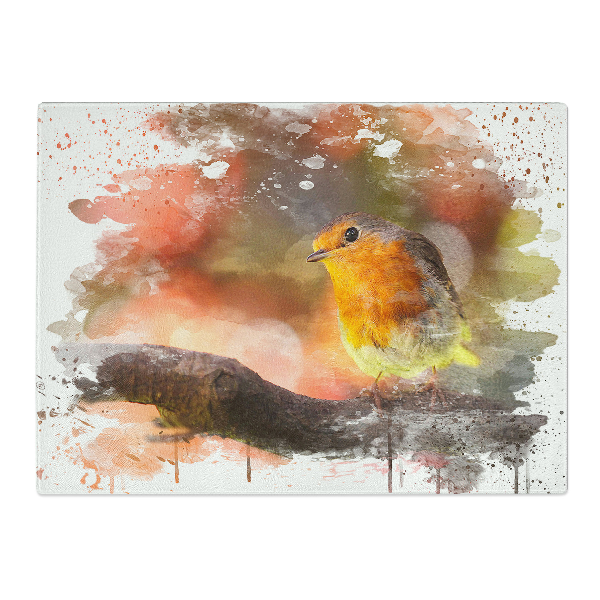 17 Stories Robin Bird Blurred Background Glass Chopping Board | Wayfair ...