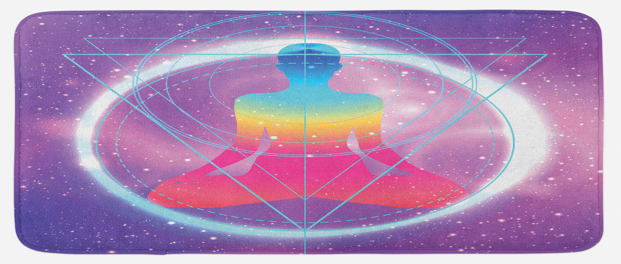 East Urban Home Human Silhouette Lotus Position Triangles Circles ...