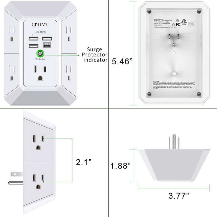 CG INTERNATIONAL TRADING 5-Amp Standard Single Outlet - Wayfair Canada