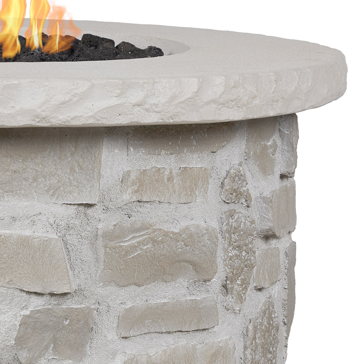 Real Flame Scottsdale 40" Round Stone Propane Fire Pit Table By Real ...
