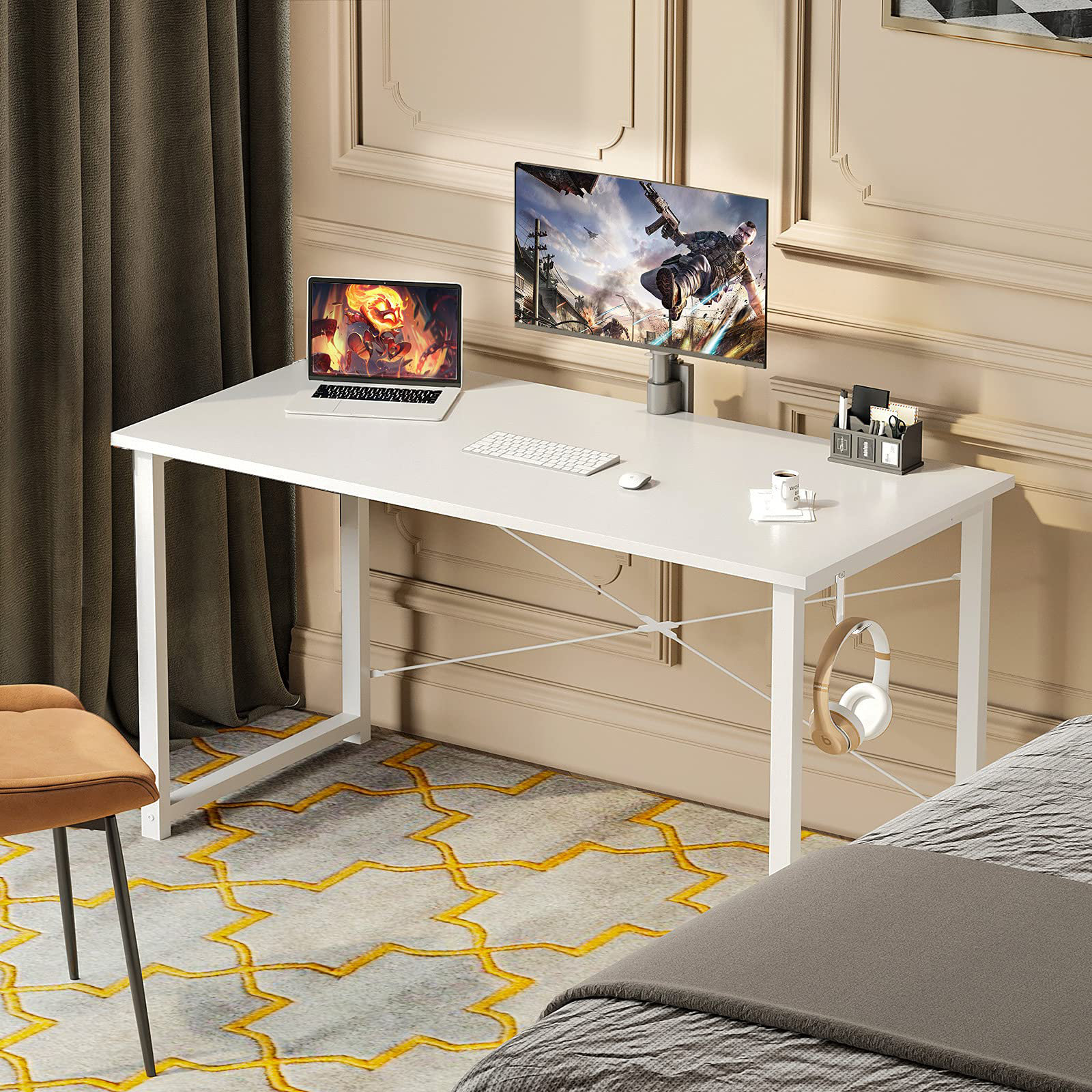 Ebern Designs Computer Desk Large Office Desk, 48 Inch Writing Desk ...