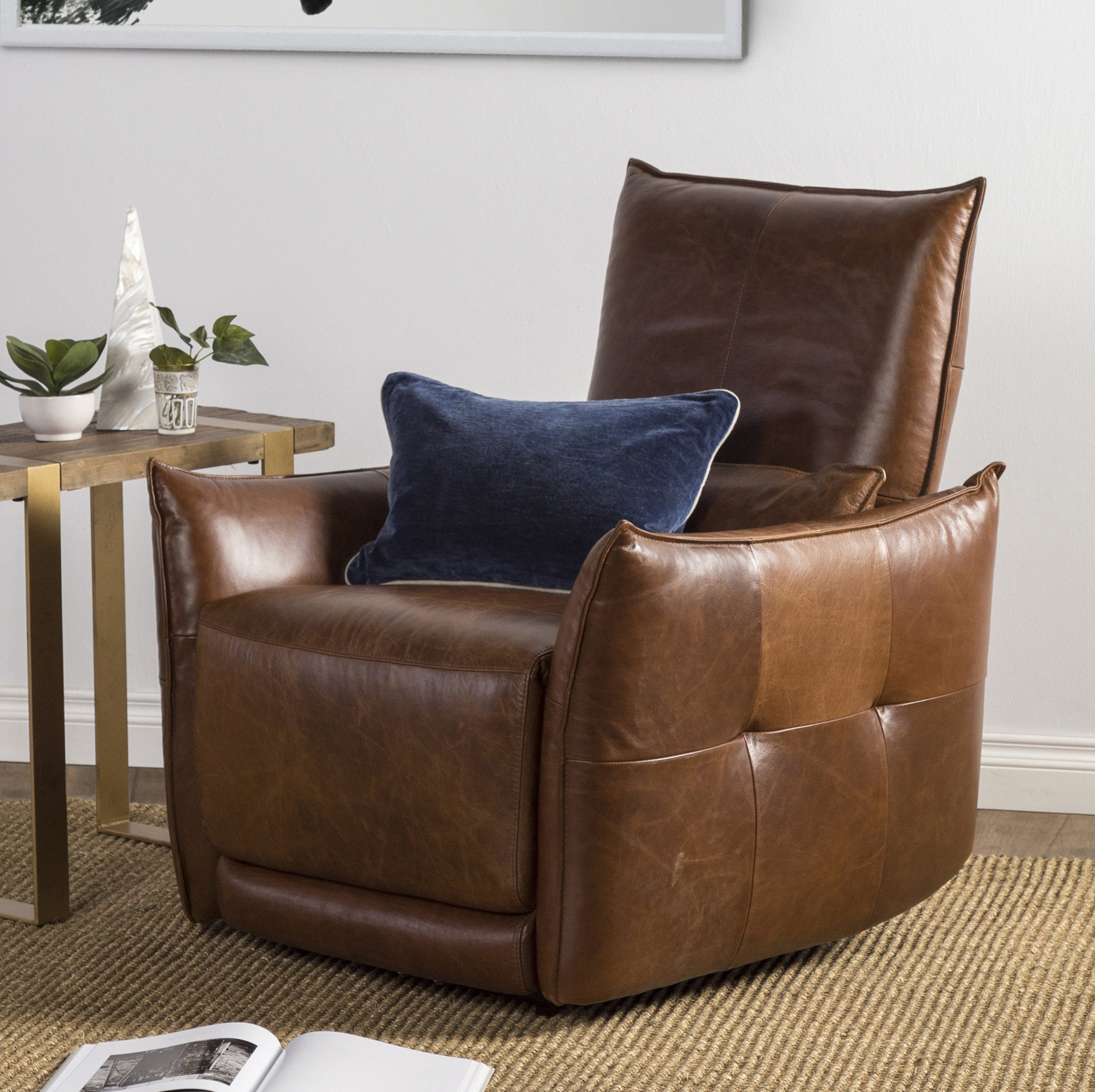 Classic Home Easton Leather Power Zero Clearance Recliner Recliner ...