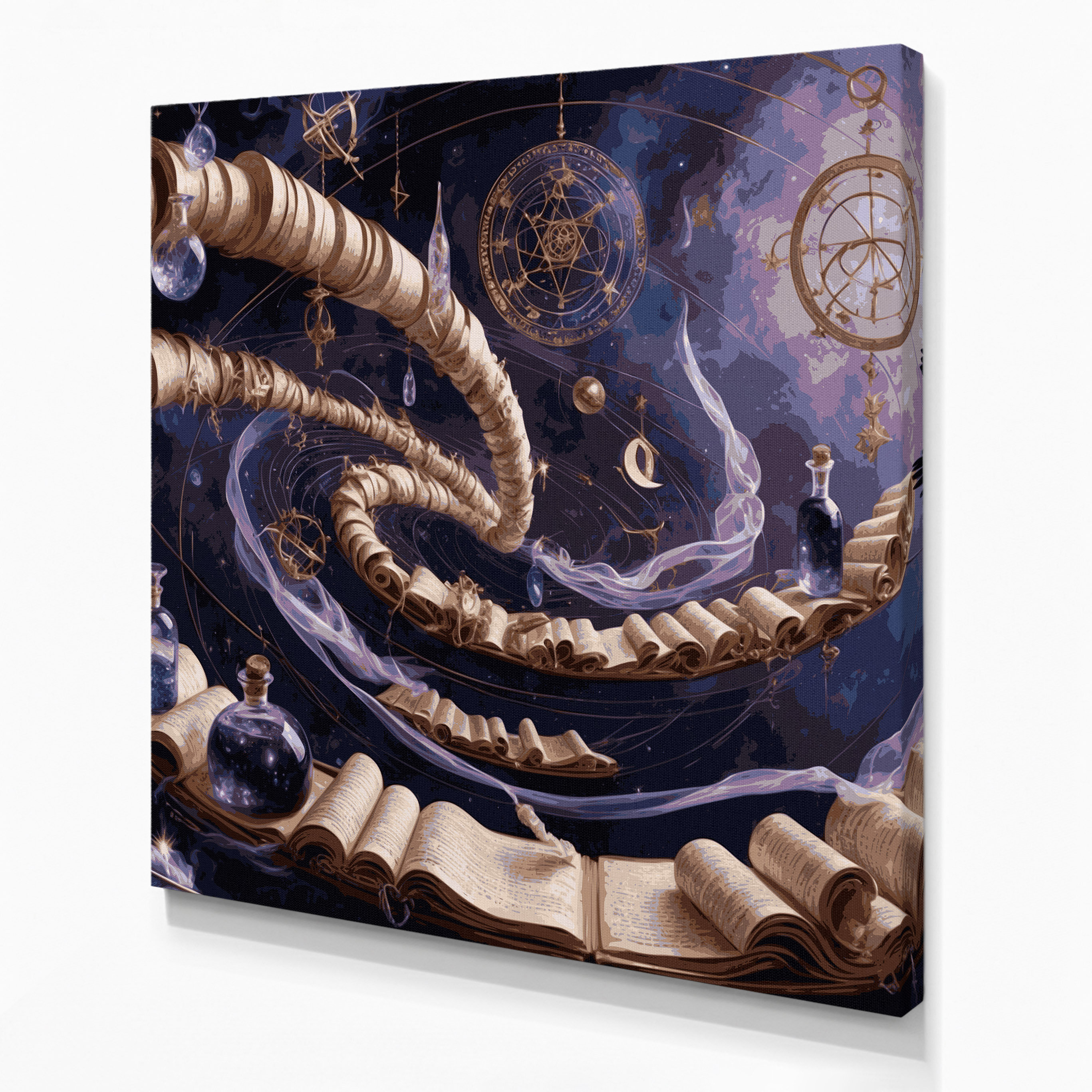 Astoria Grand Halloween Witches and witchcraft symbols Purple Canvas ...