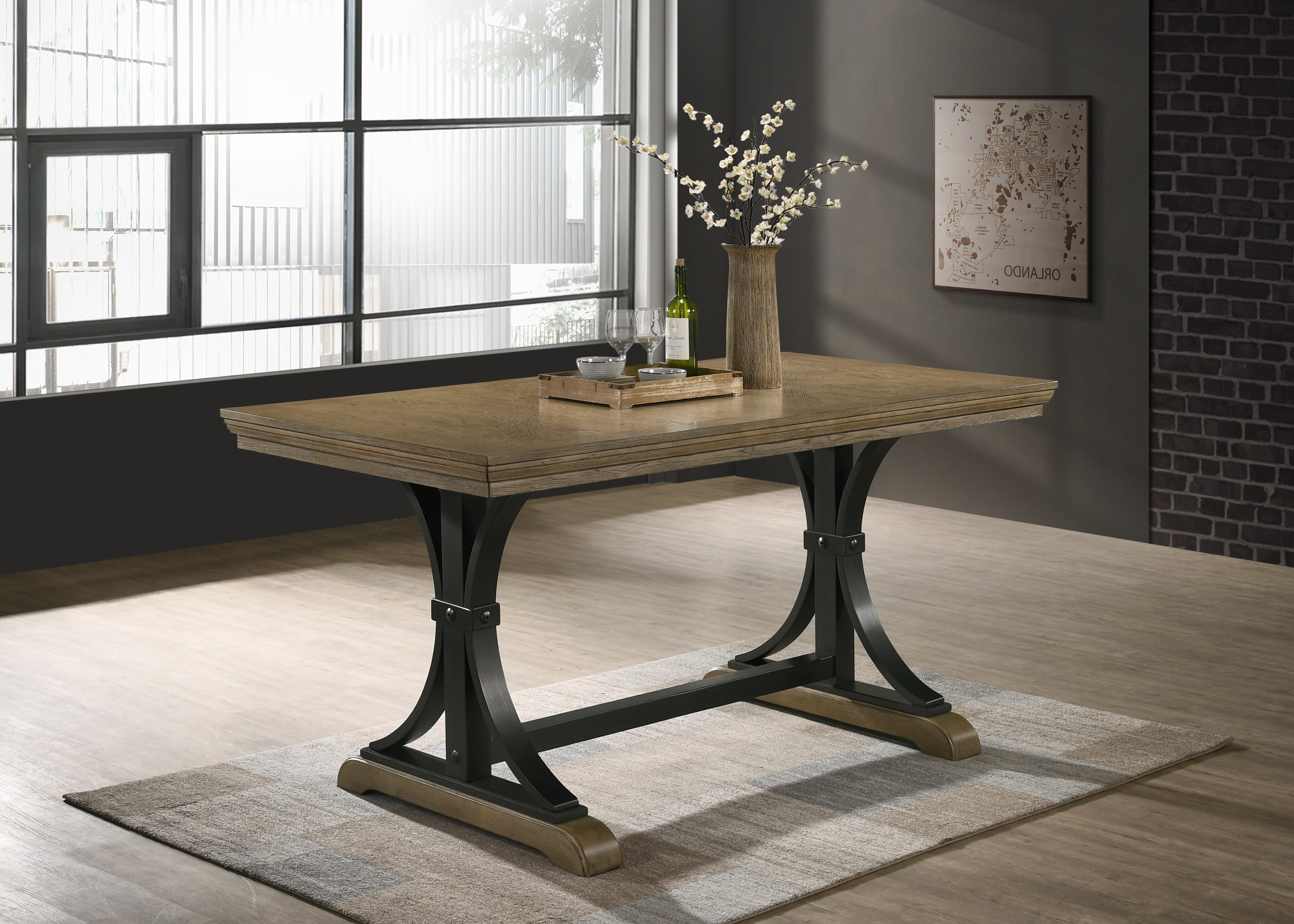 One Allium Way Dasher Counter Height Trestle Dining Table & Reviews ...