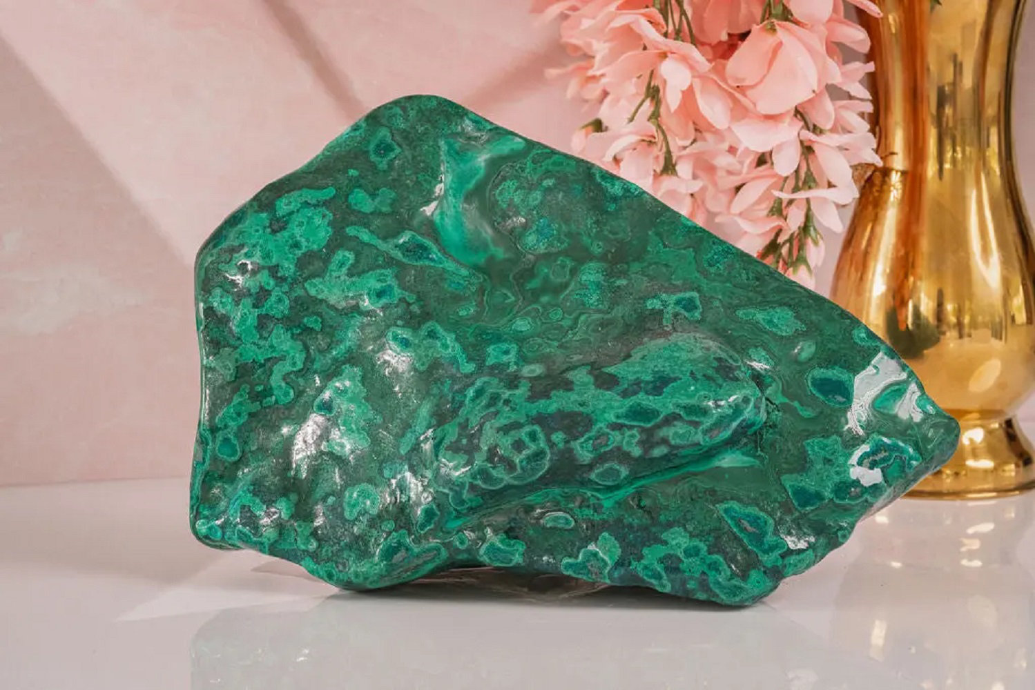 Amethyst Goddess Natural Green Malachite Crystal with Blue Chrysocolla ...