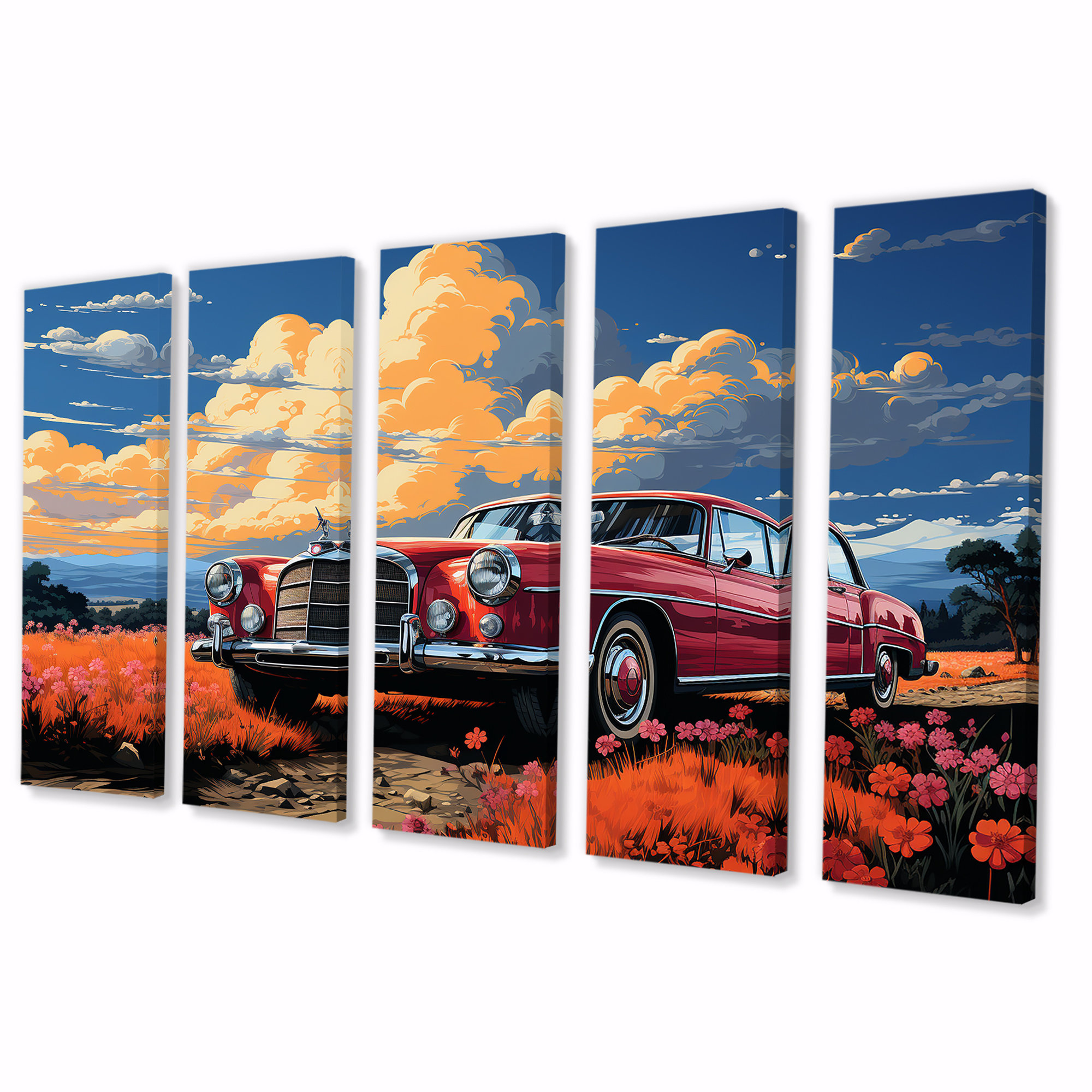 17 Stories Vintage Escape Classic Car Among Blooms - Car Old American 5 ...
