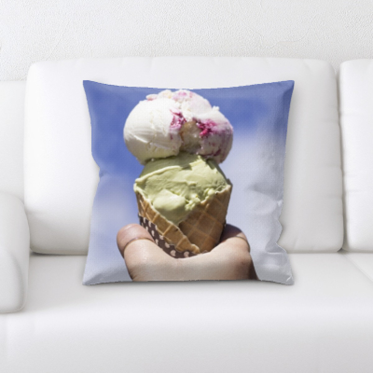 Latitude Run® Oconnell Holding Ice Cream Throw Pillow | Wayfair