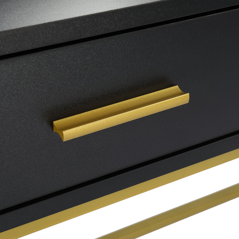 Everly Quinn Ronalie 39.37'' Wide Vanity Set with Stool and Mirror ...