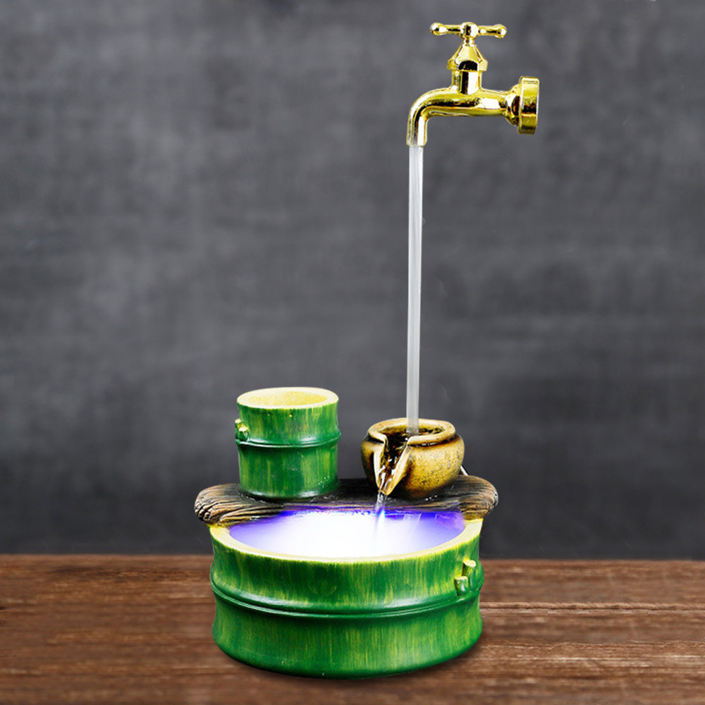 Millwood Pines Flowing Water Floating Faucet Desktop Decor | Wayfair