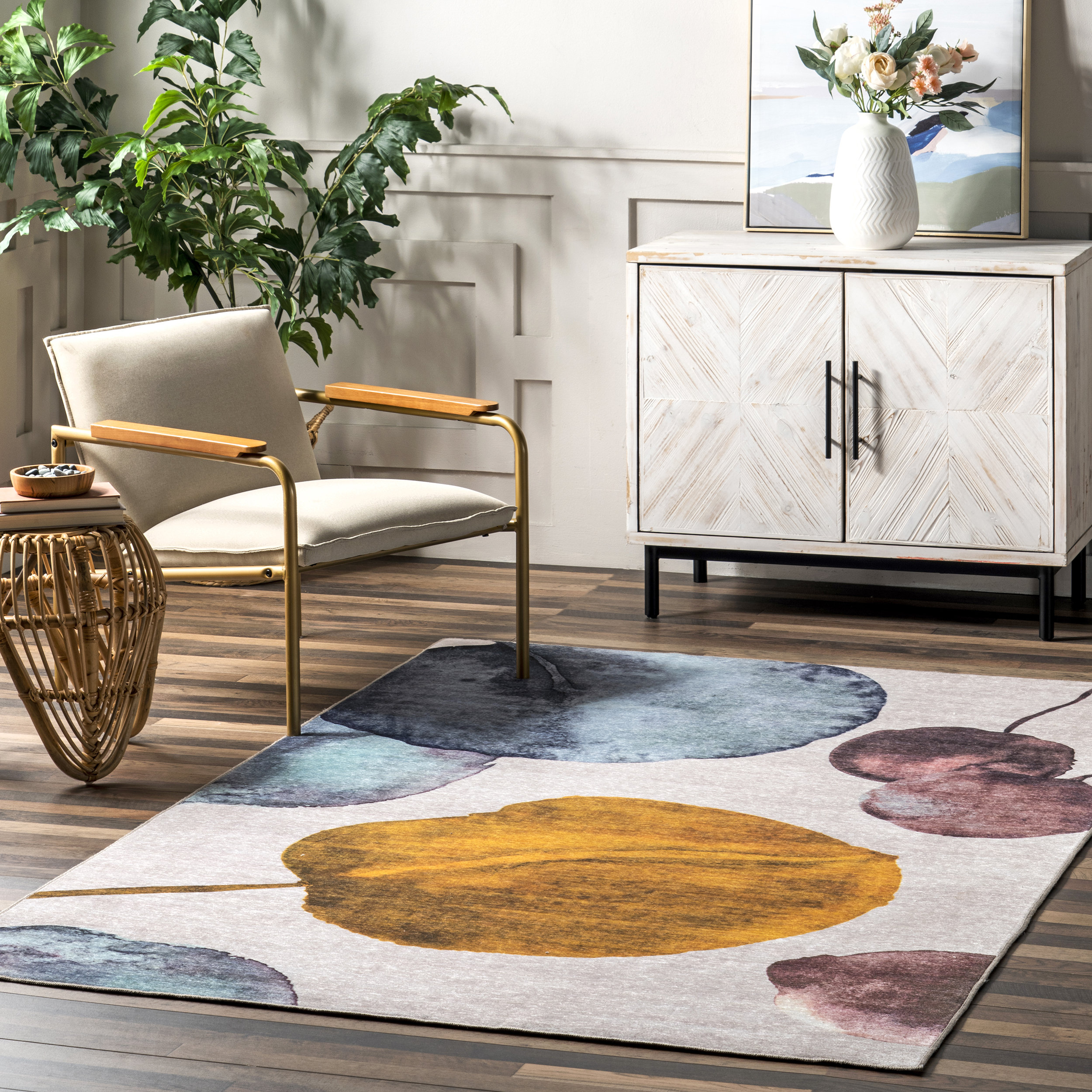 Winston Porter Kristy Floral & Paisley Machine Washable Indoor/Outdoor ...