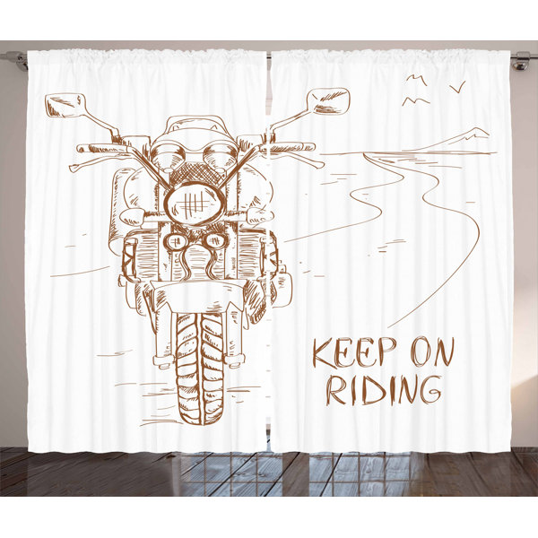 East Urban Home Rustikaler Vorhang, Keep on Riding, inspirativ, Braun ...