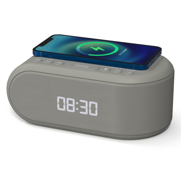 Ivy Bronx Digital Metal Electric Alarm Tabletop Clock Grey | Wayfair.co.uk