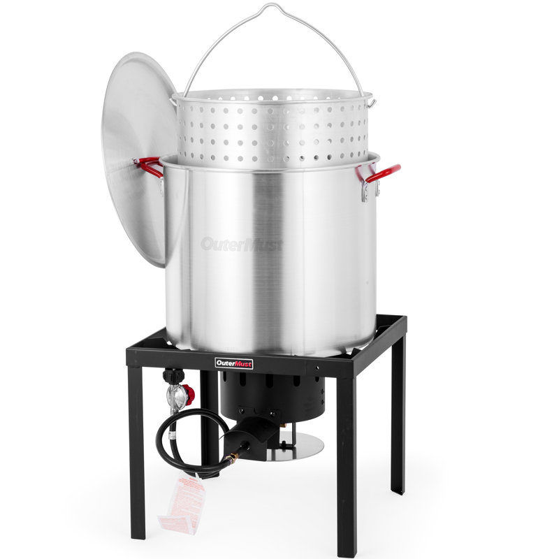 Outermust 80 Qt. Crawfish Boiler Crab Boil Pot And Burner 110,000 Btu ...