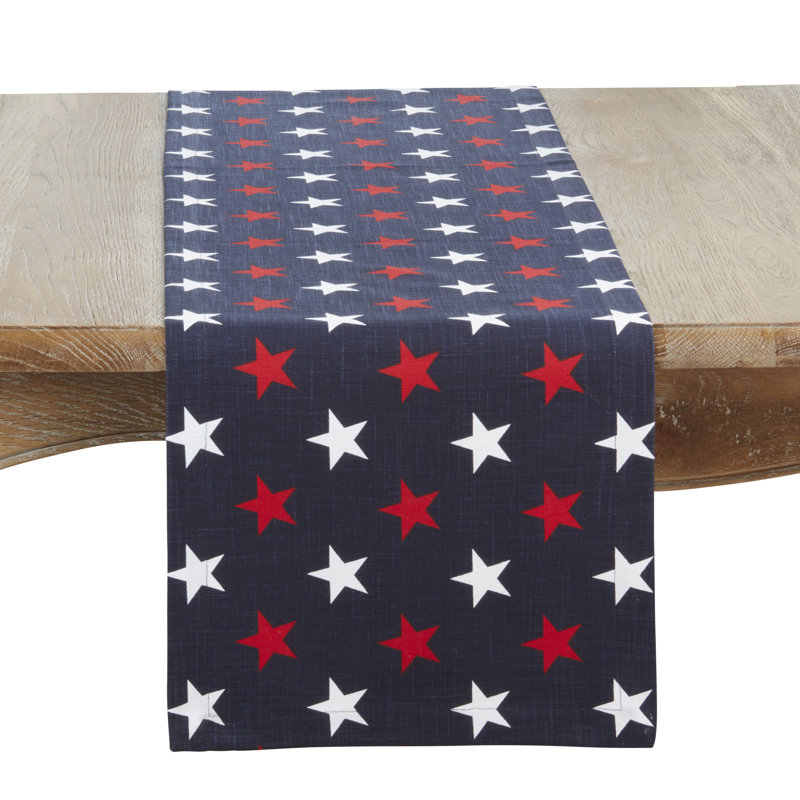 Saro Patriotic Americana Stars Table Runner | Wayfair